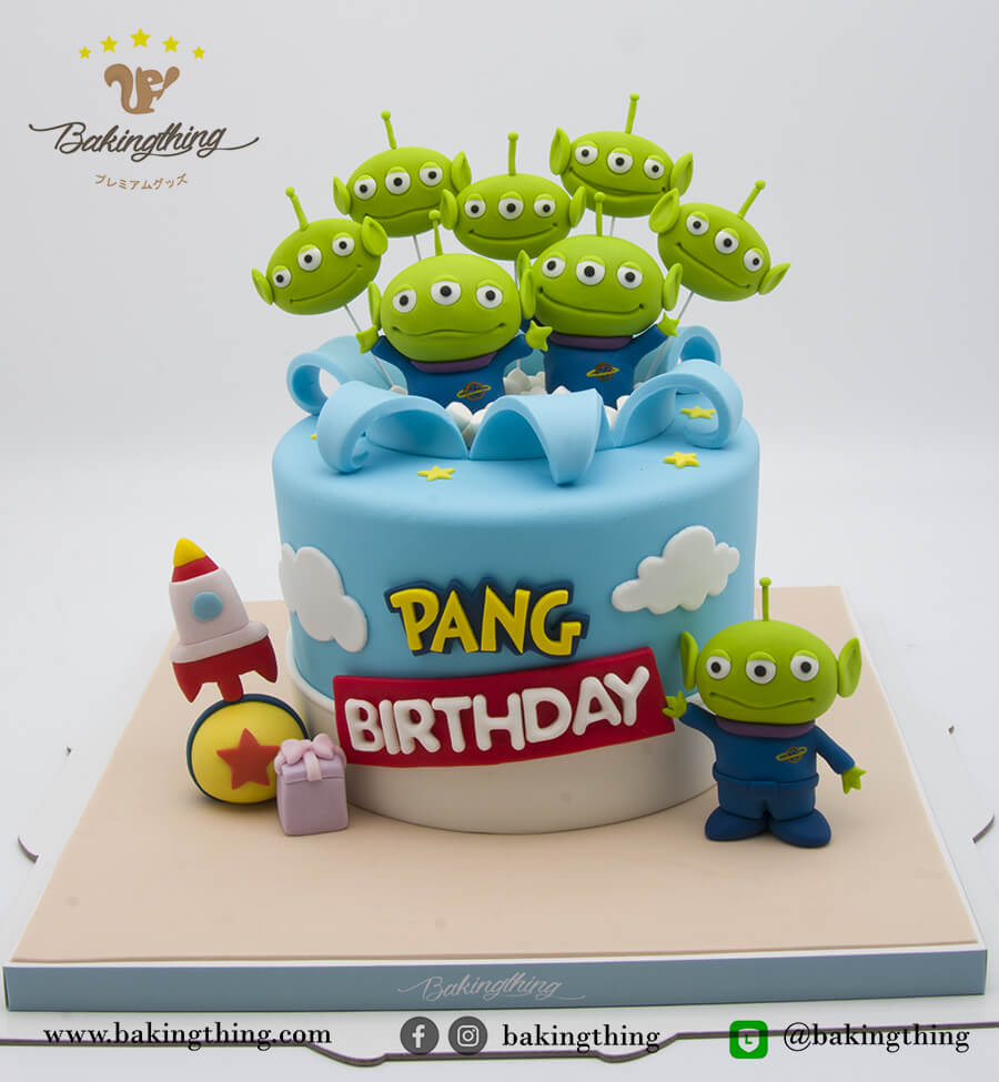 เค้ก 3 มิติ Little Green man - Bakingthing.com